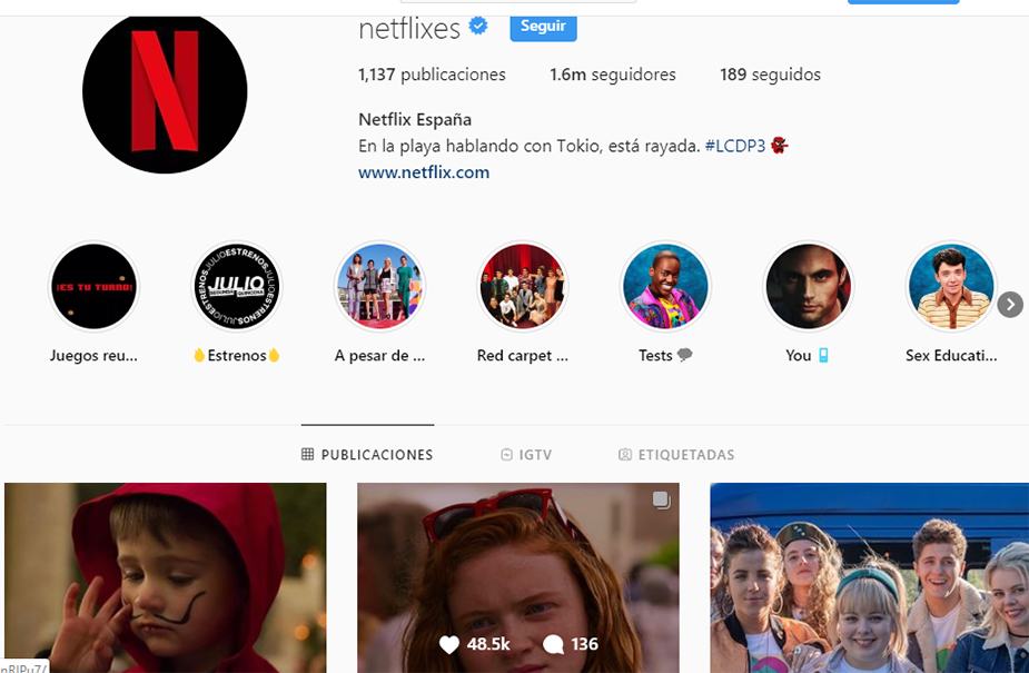 El público joven en Instagram se siente más atraído por Netflix que por ...